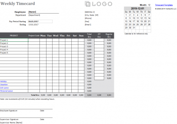 10 Best Top-class Timesheet Templates Your Company Will Love - employee ...