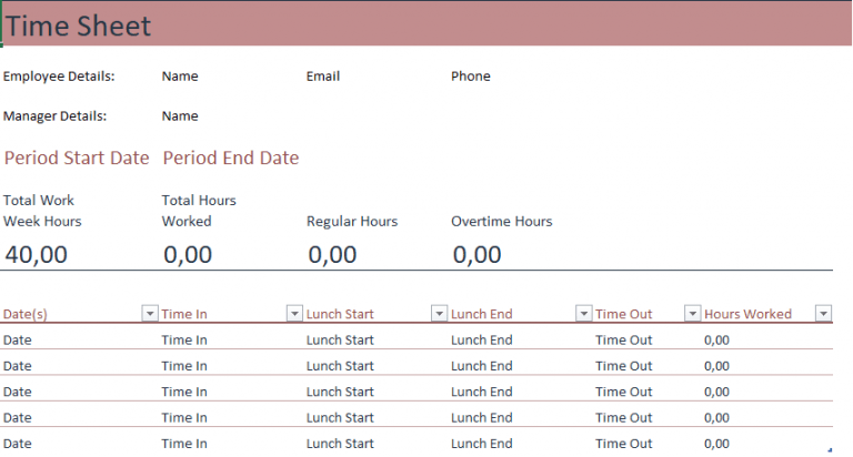 10 Best Top-class Timesheet Templates Your Company Will Love - employee ...